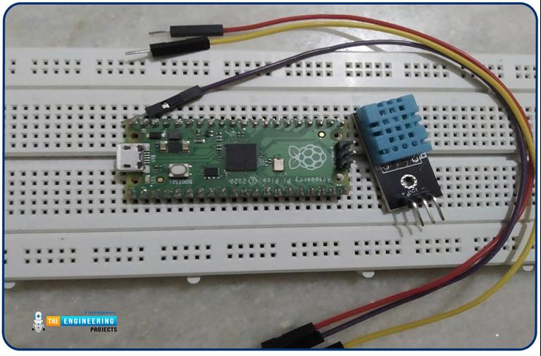 Interfacing of DHT11 with Raspberry Pi Pico - The Engineering Projects