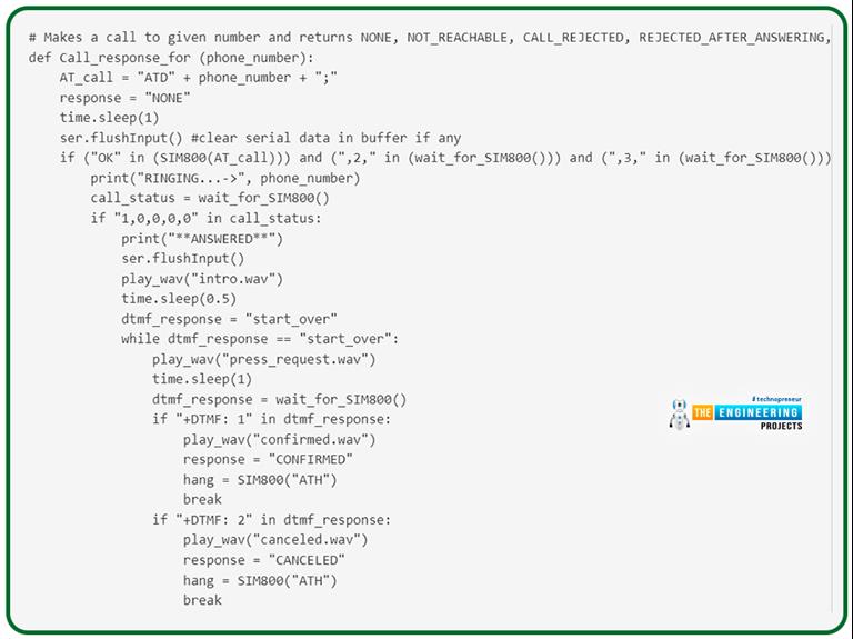 Interactive Voice Response System With Raspberry Pi 4 & SIM800L - The Engineering Projects