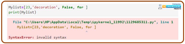 List Datatype In Python With Tensorflow The Engineering Projects