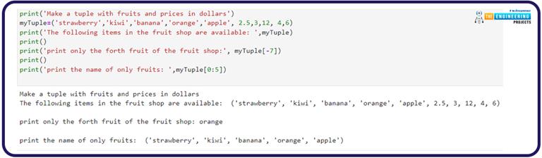 Tuple DataType in Python - The Engineering Projects