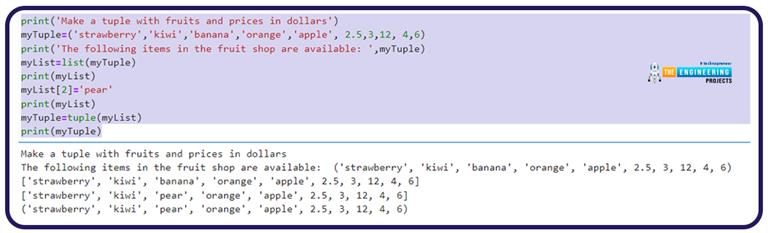 Tuple DataType in Python - The Engineering Projects
