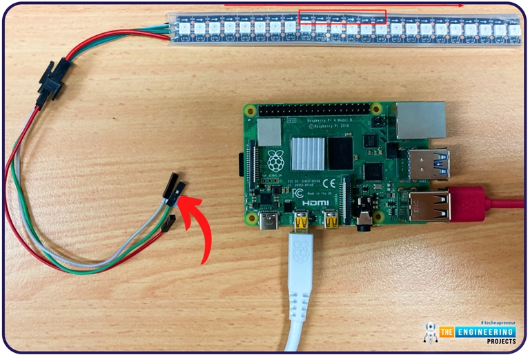 Interface a Ws2812 RGB with Raspberry Pi 4 - The Engineering Projects