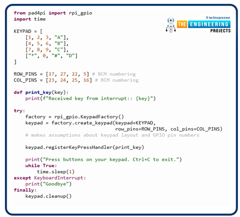 Interface 4x4 Keypad with Raspberry Pi 4 - The Engineering Projects