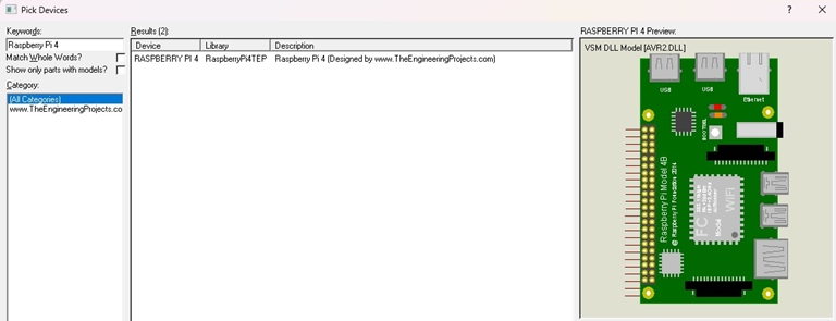 Raspberry Pi 4 Library for Proteus - The Engineering Projects