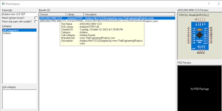 Arduino Mini Library for Proteus V3.0 - The Engineering Projects