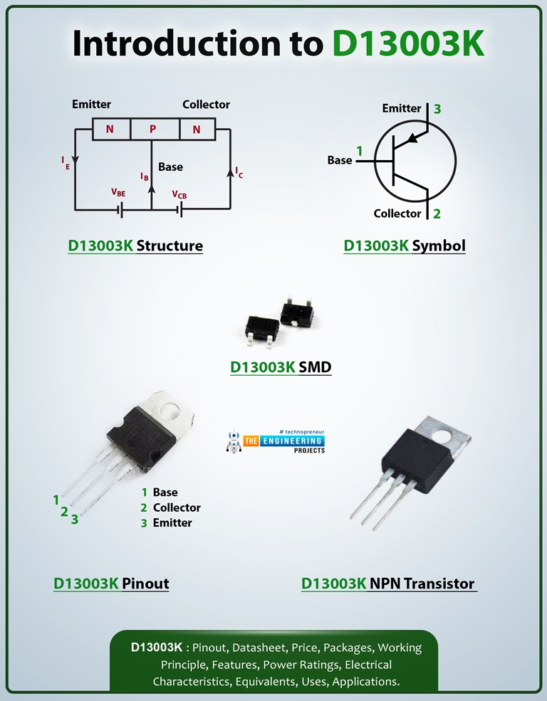 D13003K Datasheet, Pinout, Power Ratings & Applications - The ...