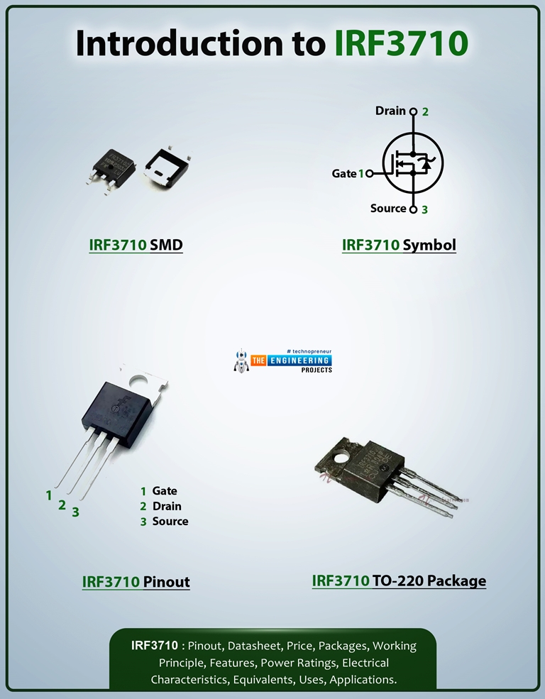 IRF3710 MOSFET Datasheet, Pinout, Features & Applications - The ...