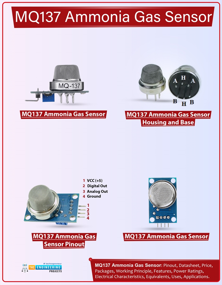 MQ137 Ammonia Gas Sensor: Datasheet, Pinout & Working - The Engineering Projects