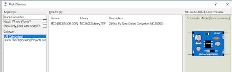MC34063 Buck Converter Library for Proteus - The Engineering Projects