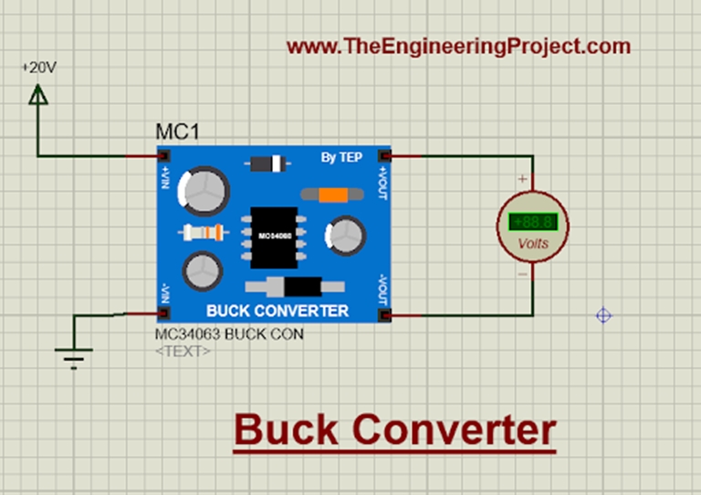 MC34063 Buck Converter Library for Proteus - The Engineering Projects