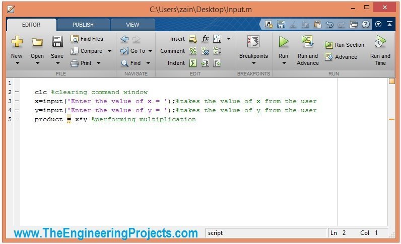 How To Use MATLAB Input Function The Engineering Projects