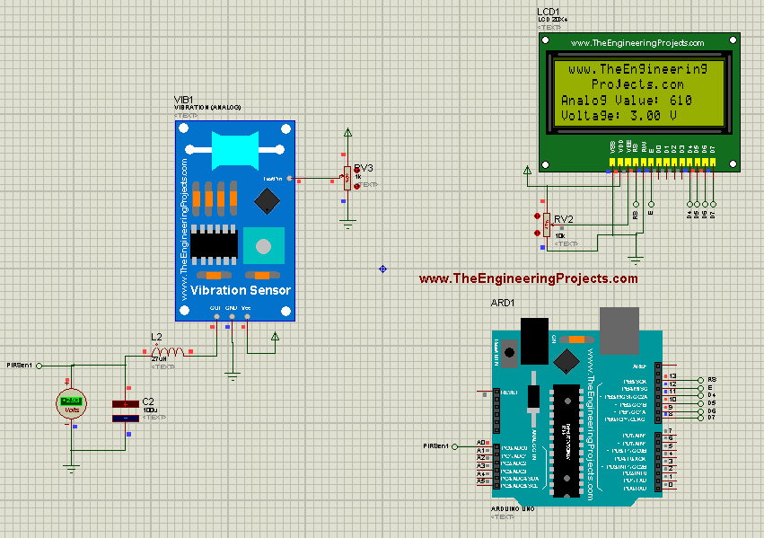 Analog Vibration Sensor Library For Proteus The Engineering Projects