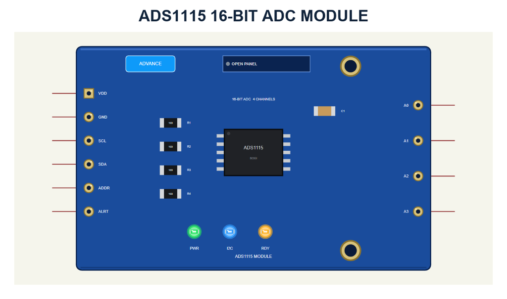 ADS1115 ADC Library for Proteus V1.0: 16-Bit ADC Module for Arduino ...